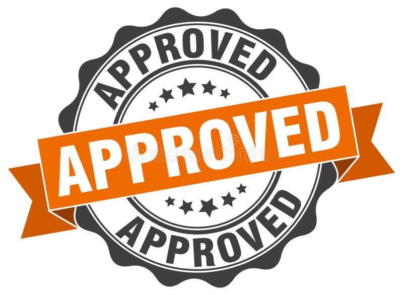 Approved Orange Speech Bubble Stock Vector - Illustration of shadow ...