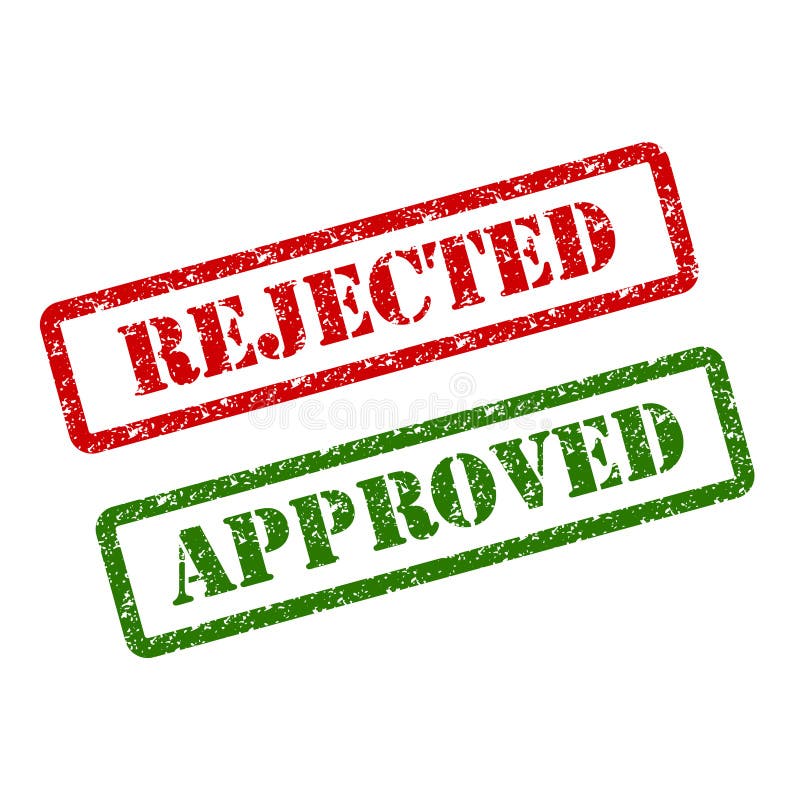 Approved Stamp Red and Rejected Stamp Green Stock Vector - Illustration ...