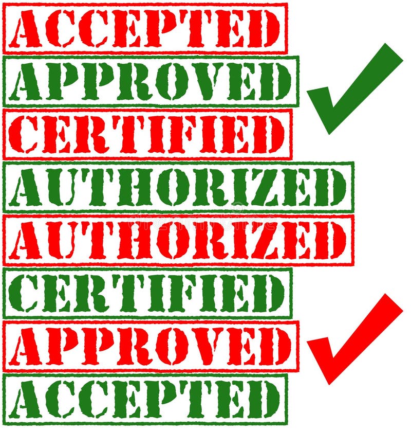 Approved Stamps stock illustration. Illustration of outlined - 23716096