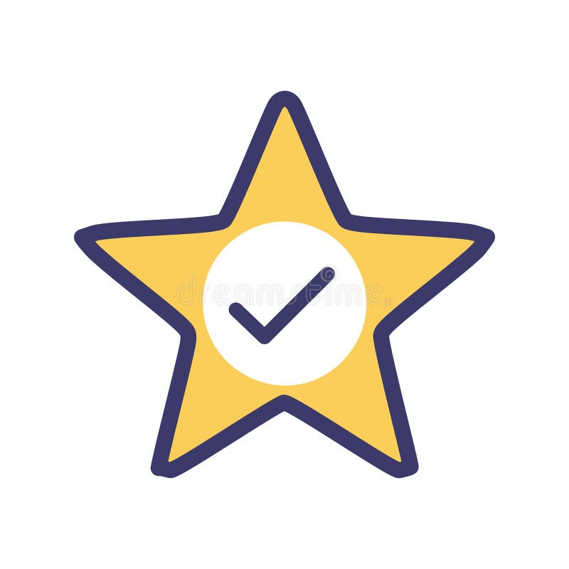 Approved Star. Yellow Star with a Check Mark in a Circle, Representing ...