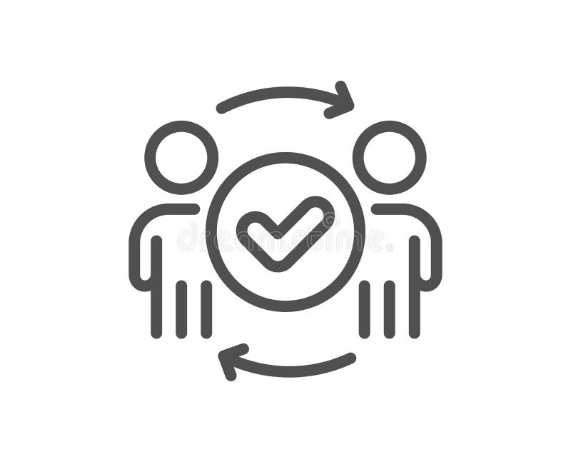 Approved Teamwork Line Icon. Accepted Team Sign. Vector Stock Vector ...