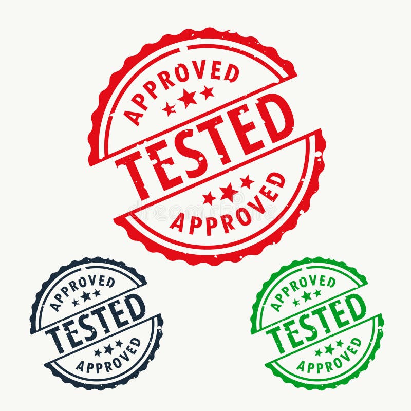 Approved and Tested Stamp Set Stock Vector - Illustration of symbol ...