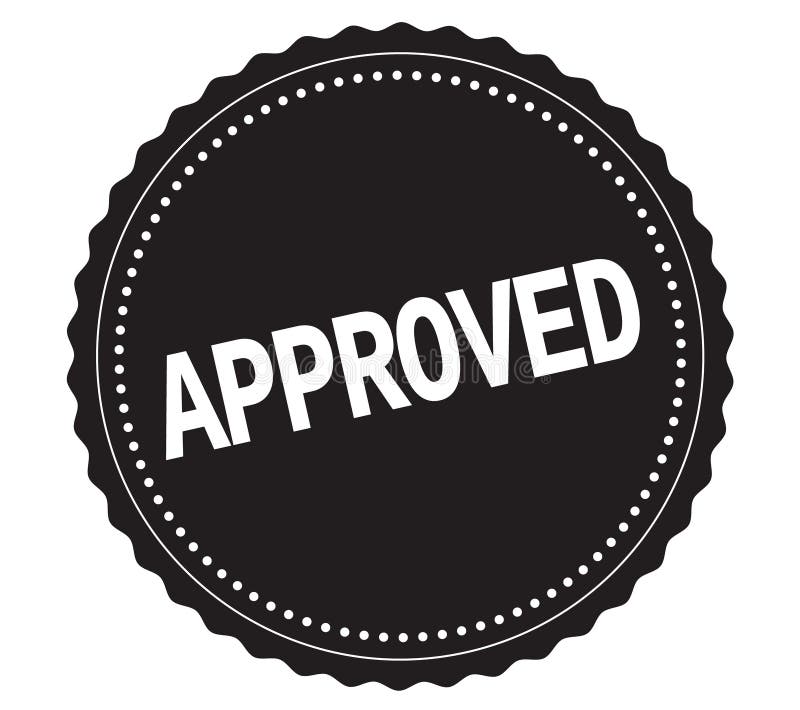 APPROVED Text, on Black Sticker Stamp. Stock Illustration ...