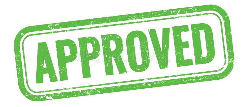 APPROVED Text on Green Grungy Vintage Stamp Stock Illustration ...