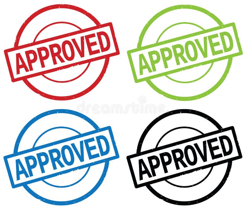 APPROVED Text, on Round Simple Stamp Sign. Stock Illustration ...