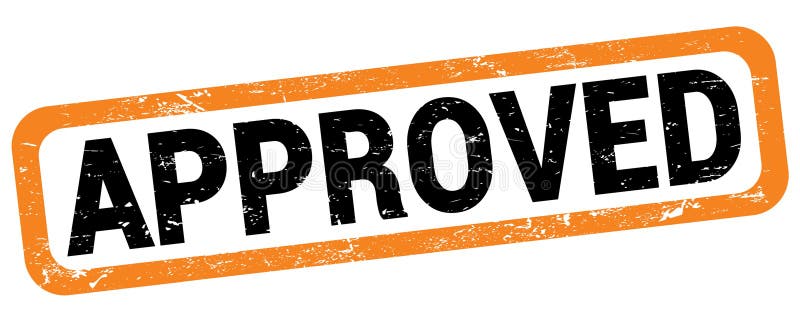 APPROVED Text Written on Orange-black Rectangle Stamp Stock ...