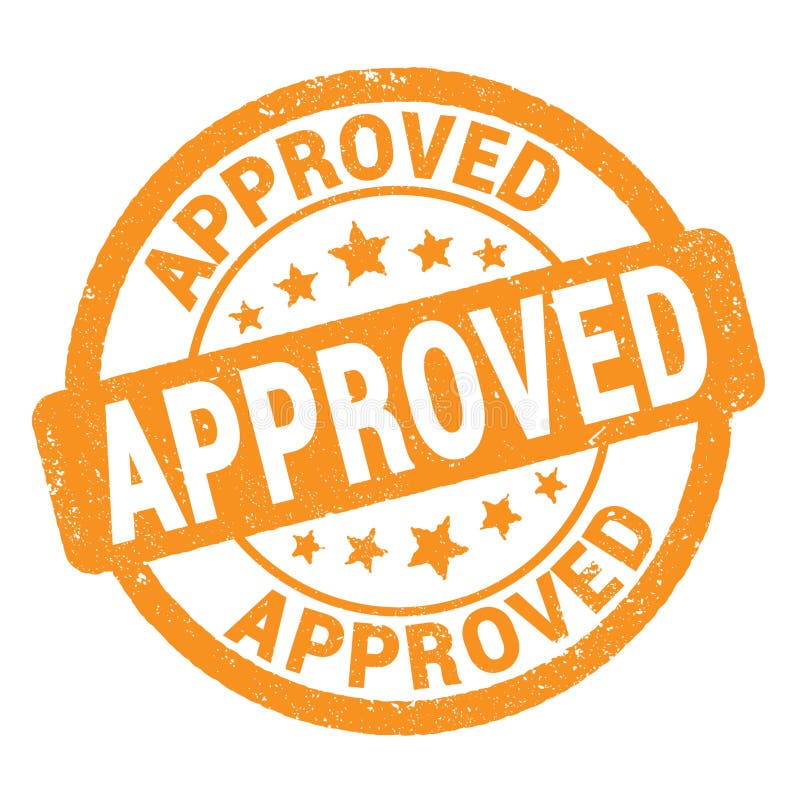 APPROVED Text Written on Orange Round Stamp Sign Stock Illustration ...