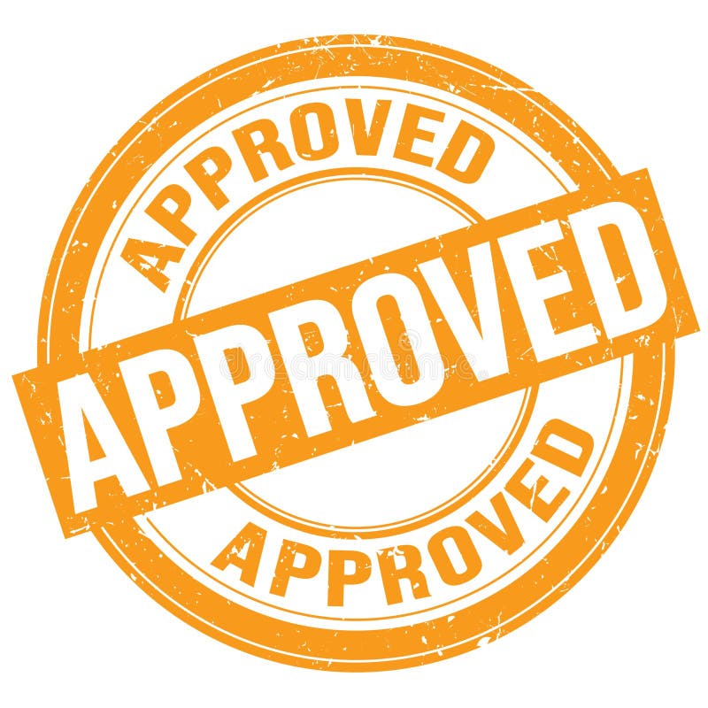 APPROVED Text Written on Orange Round Stamp Sign Stock Illustration ...