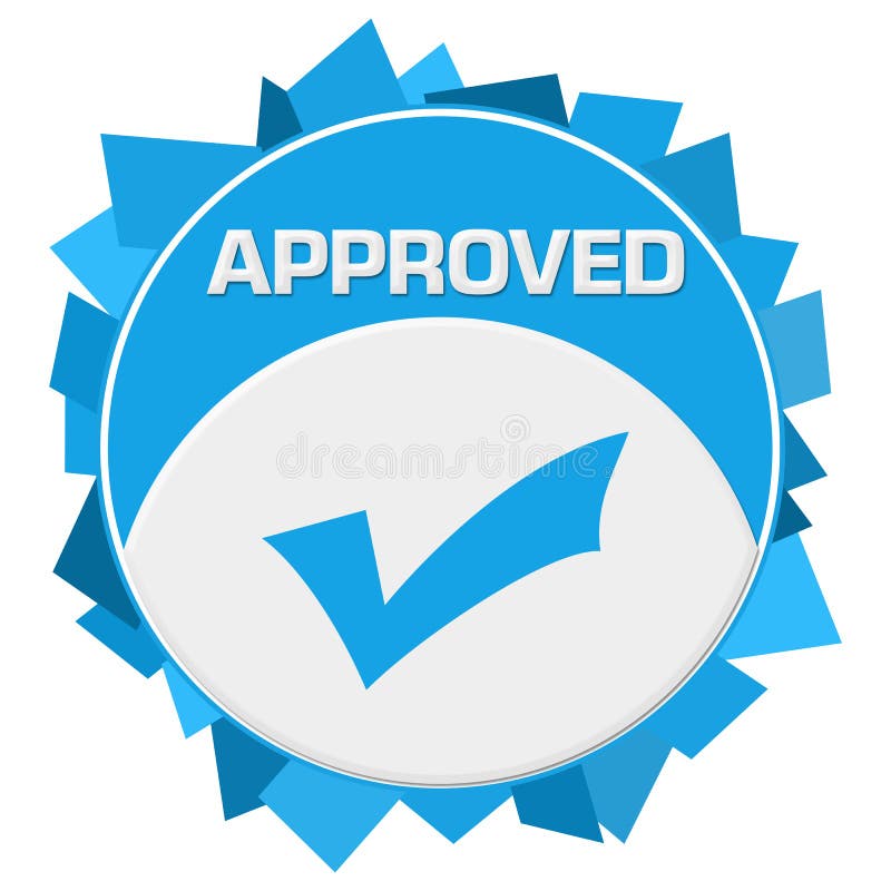 Approved Blue Grey Circular Stock Illustration - Illustration of ...