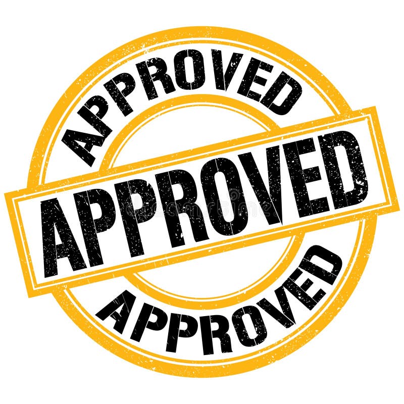 APPROVED Text on Yellow-black Round Stamp Sign Stock Illustration ...