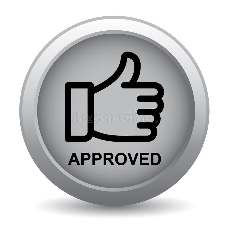 Approved thumbs up icon stock illustration. Illustration of feedback ...