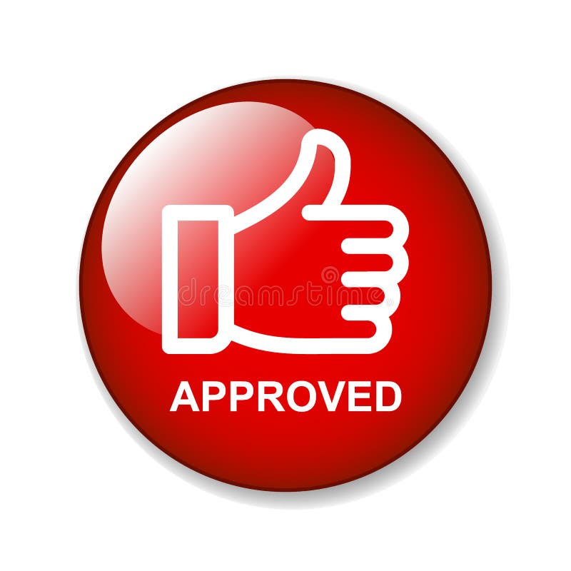 Approved thumbs up icon stock illustration. Illustration of hand ...