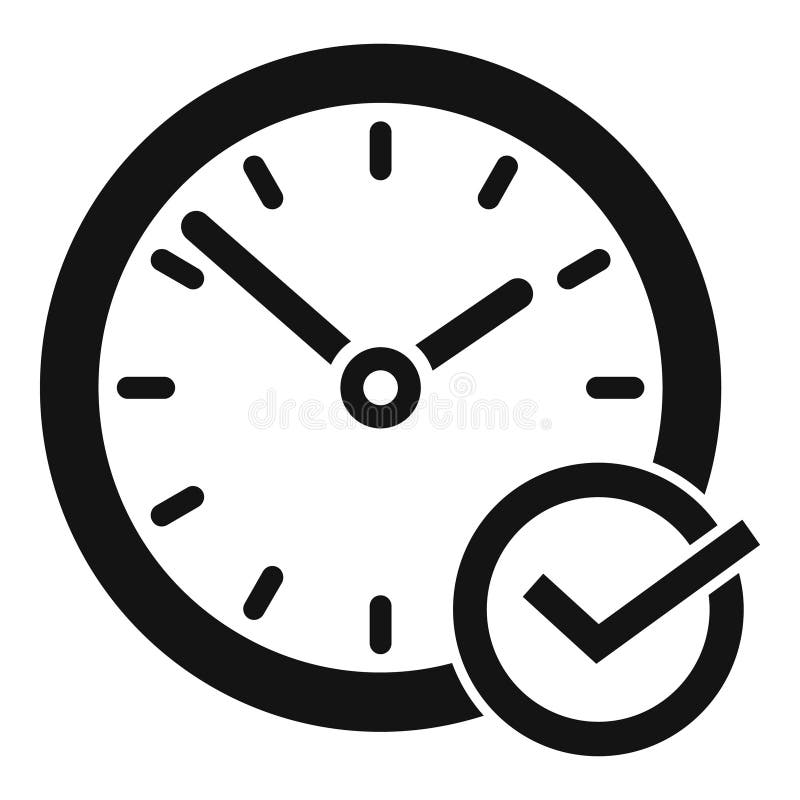Approved Time Clock Icon Simple Vector. Success Checkmark Stock ...