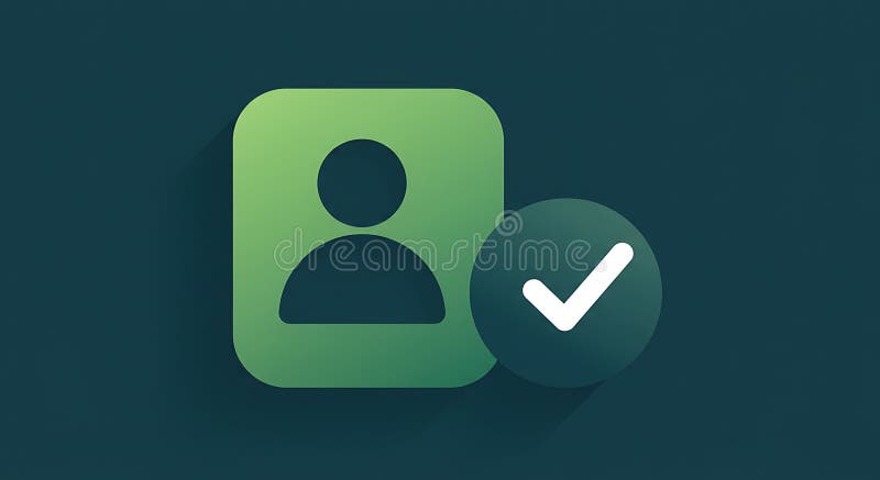 Approved User Profile Icon with Checkmark on Green Background Stock ...
