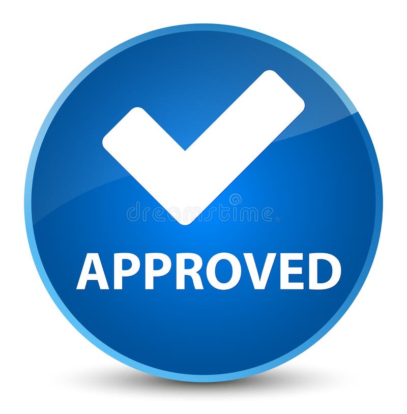 Approved (validate Icon) Elegant Blue Round Button Stock Illustration ...