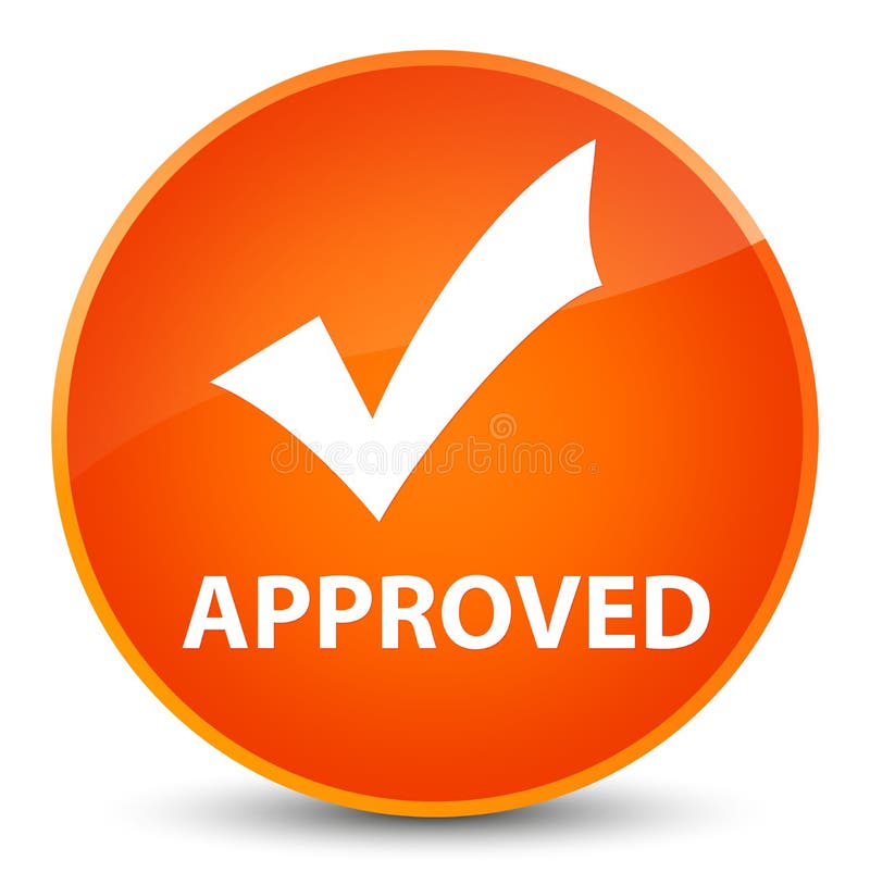Approved (validate Icon) Elegant Orange Round Button Stock Illustration ...