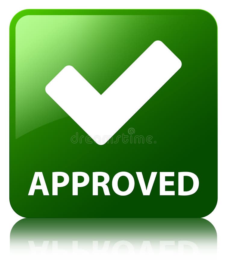 Approved (validate Icon) Green Square Button Stock Illustration ...