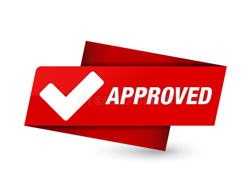 Approved (validate Icon) Premium Red Tag Sign Stock Illustration ...