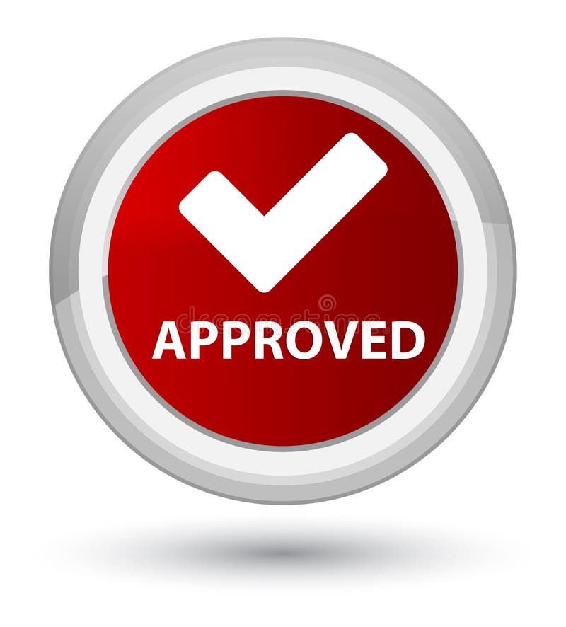 Approved (validate Icon) Prime Red Round Button Stock Illustration ...