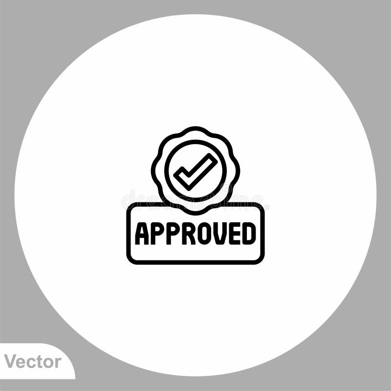 Approved Vector Icon Sign Symbol Stock Illustration - Illustration of ...