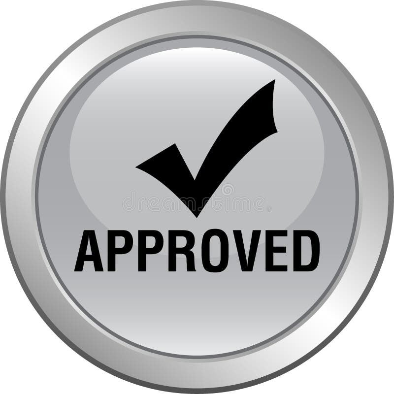 Approved web button stock vector. Illustration of commerce - 120157040