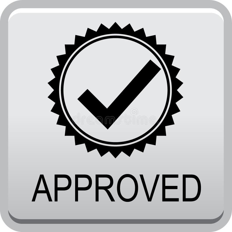 Approved web button stock vector. Illustration of approbation - 120154154