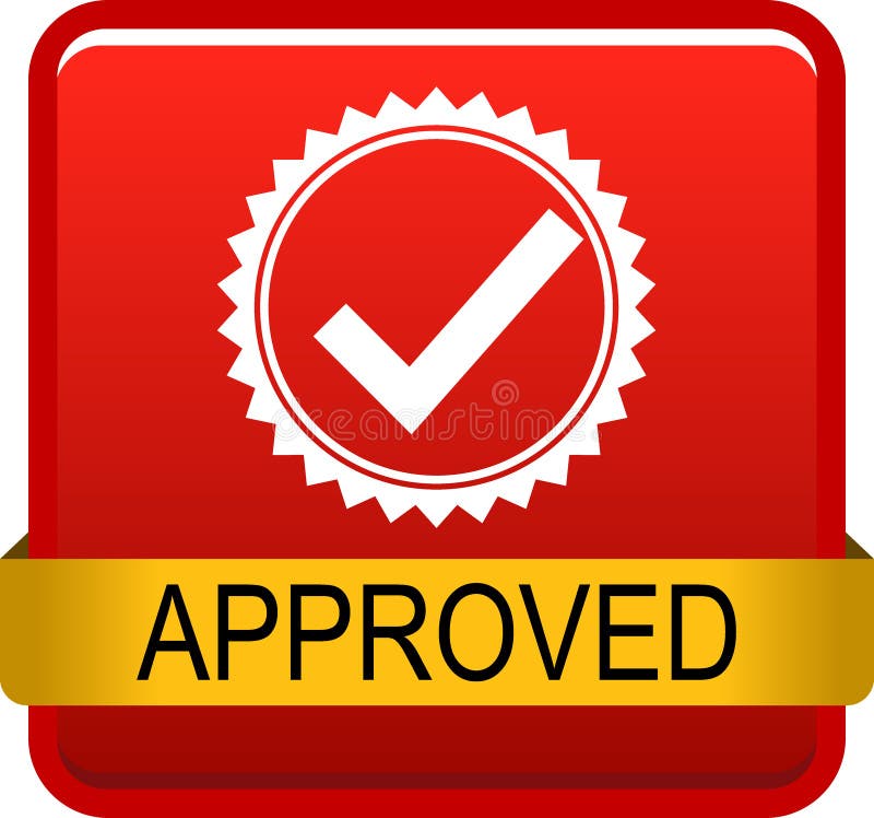 Approved web button stock vector. Illustration of approval - 120155207