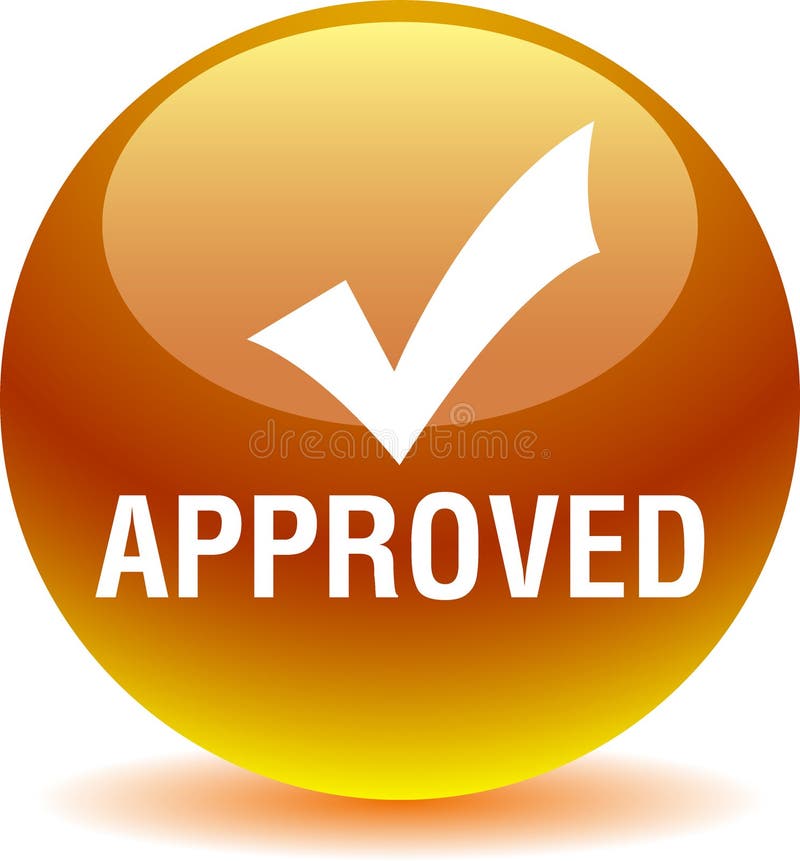 Approved web button stock vector. Illustration of commerce - 120157040