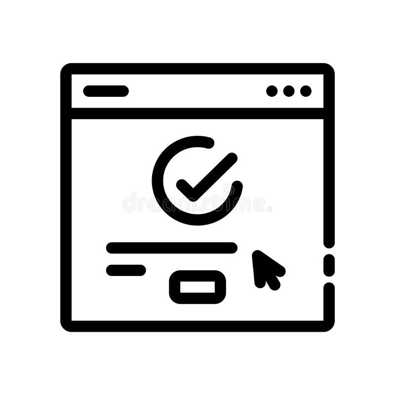 Approved Web Site Color Line Icon. Successful Registration Concept ...