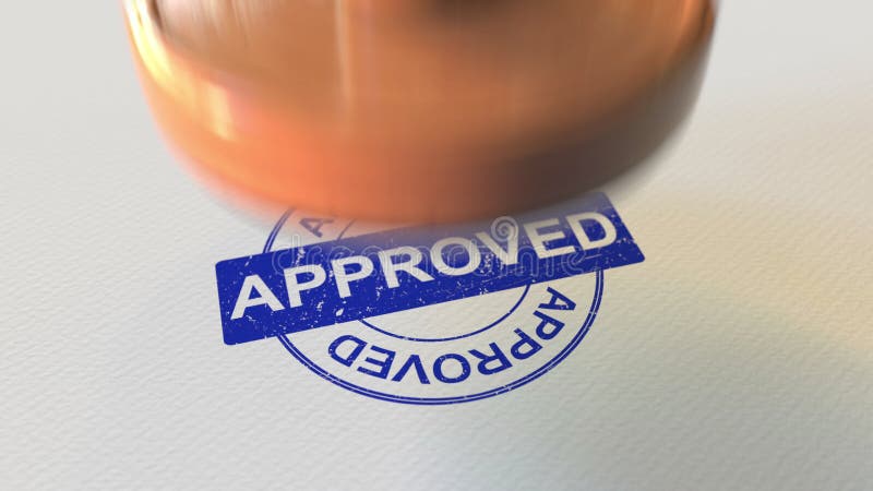APPROVED Wooden Stamp. 3D Rendering Stock Illustration - Illustration ...