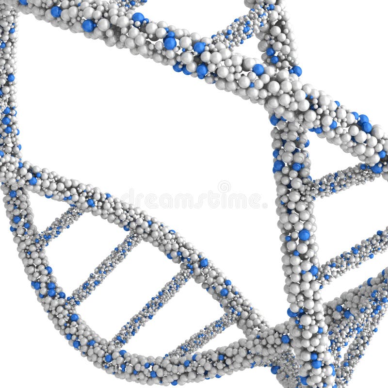 Twisted DNA Molecule of Red and Gray Balls Stock Illustration ...