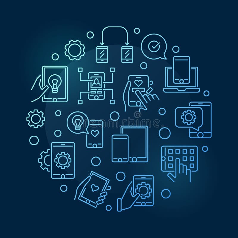 Set of Mobile Blue Vector Elements for UI Game Design Stock Vector ...