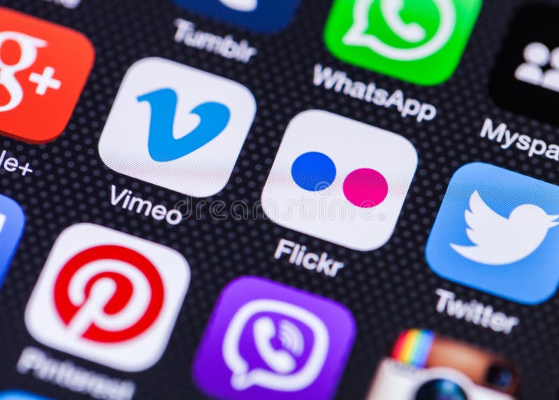 Social Media Facebook Twitter Pinterest Icons Editorial Photography ...