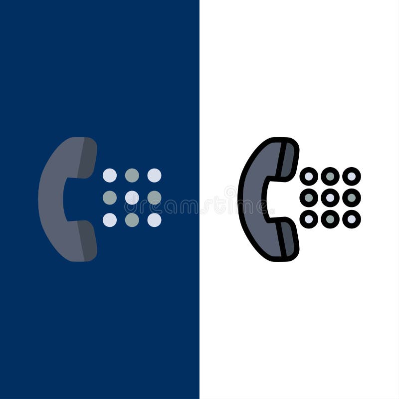 Apps, Call, Dial, Phone Icons. Flat and Line Filled Icon Set Vector ...