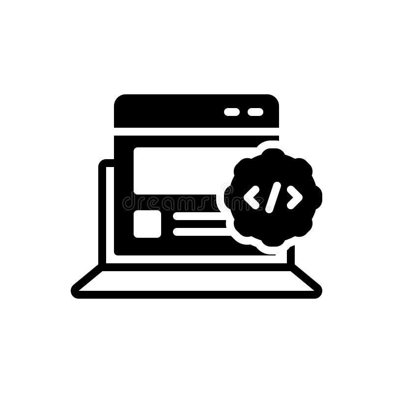 Black Solid Icon For Apps Develop Optimization And Software Stock