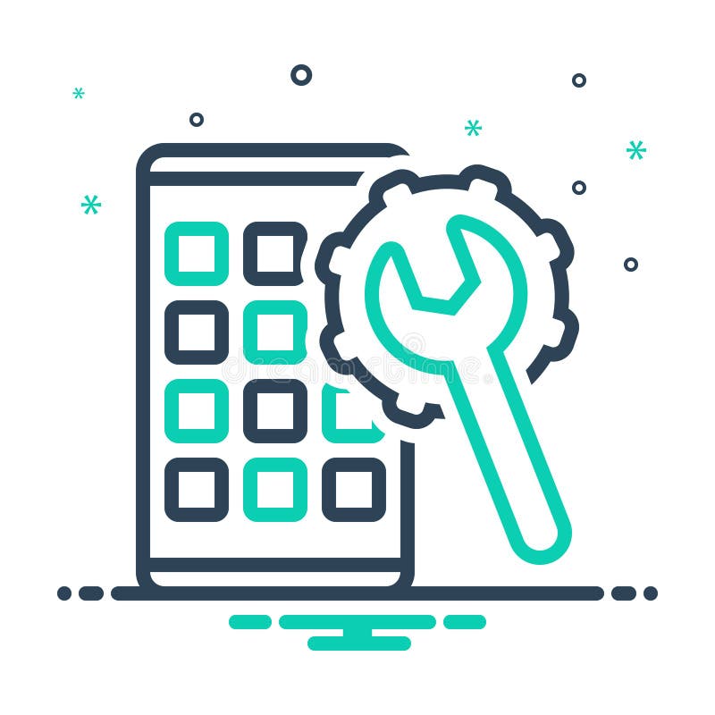 Mix Icon for Apps Develop, Optimization and Software Stock Vector ...