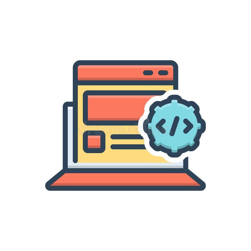Color Illustration Icon for Web Develop, Electronic and Programming Stock Illustration ...