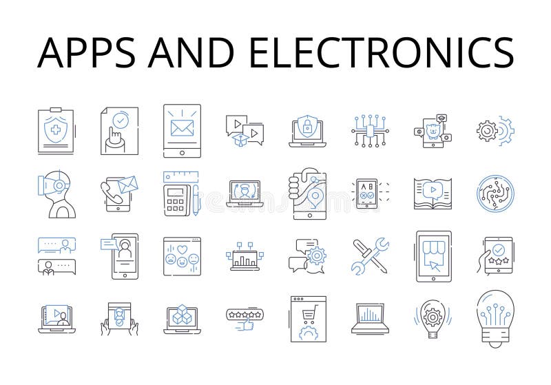 Apps and Electronics Line Icons Collection. Computers and Devices ...