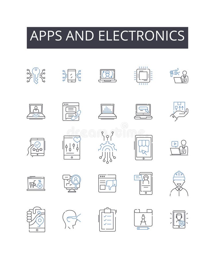 Apps and Electronics Line Icons Collection. Computers and Devices ...