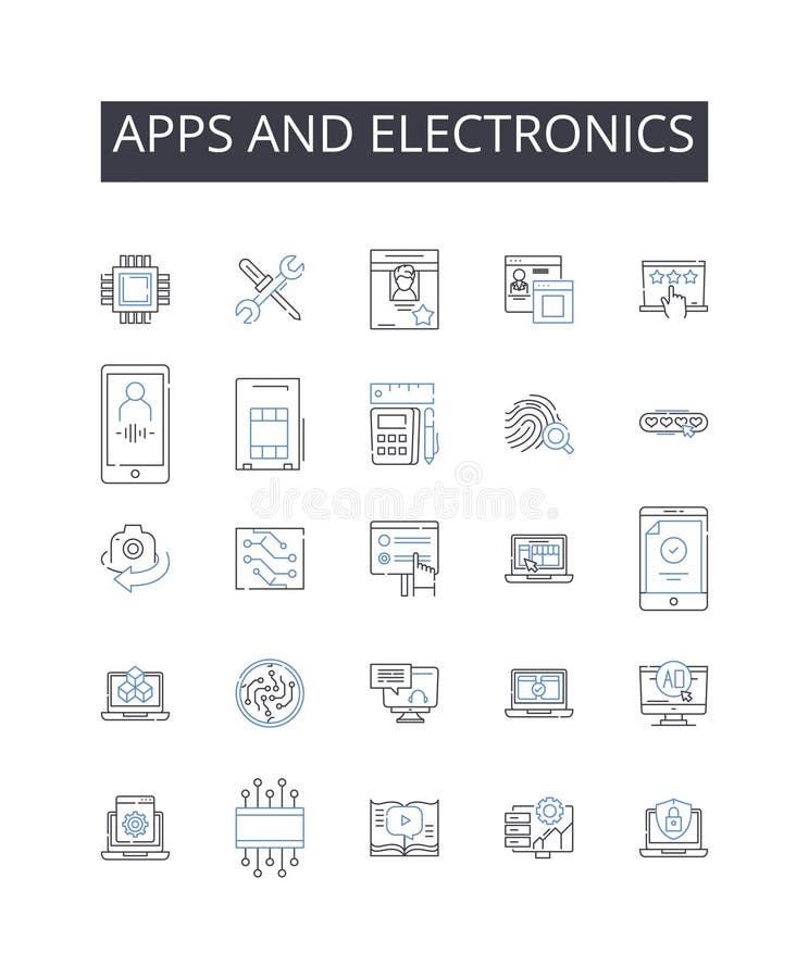 Apps and Electronics Line Icons Collection. Computers and Devices ...