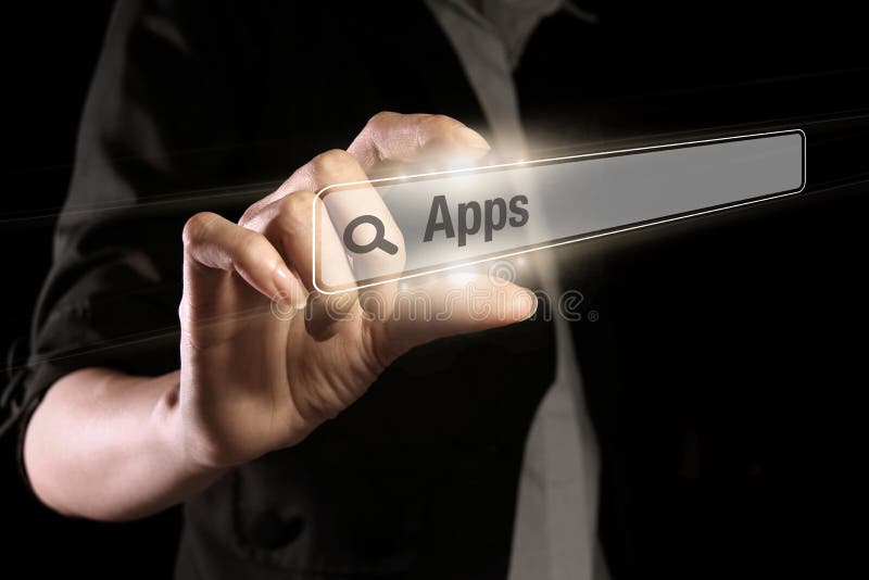 Hand with apps stock photo. Image of network, internet - 69075996