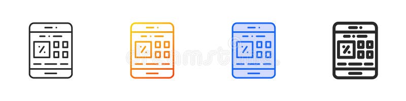 Apps Icon.Thin Linear, Gradient, Blue Stroke and Bold Style Design ...