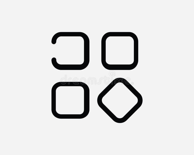 Apps Line Icon. Mobile Application Interface UI Layout Linear Symbol ...