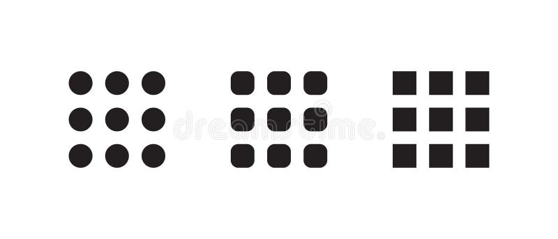 Apps Menu Icon Vector. Thumbnails Grid Symbol Illustration Stock Vector ...