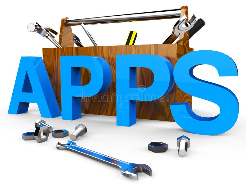 Apps-Software Stellt Freeware-Internet Und Computer Dar Stock Abbildung ...