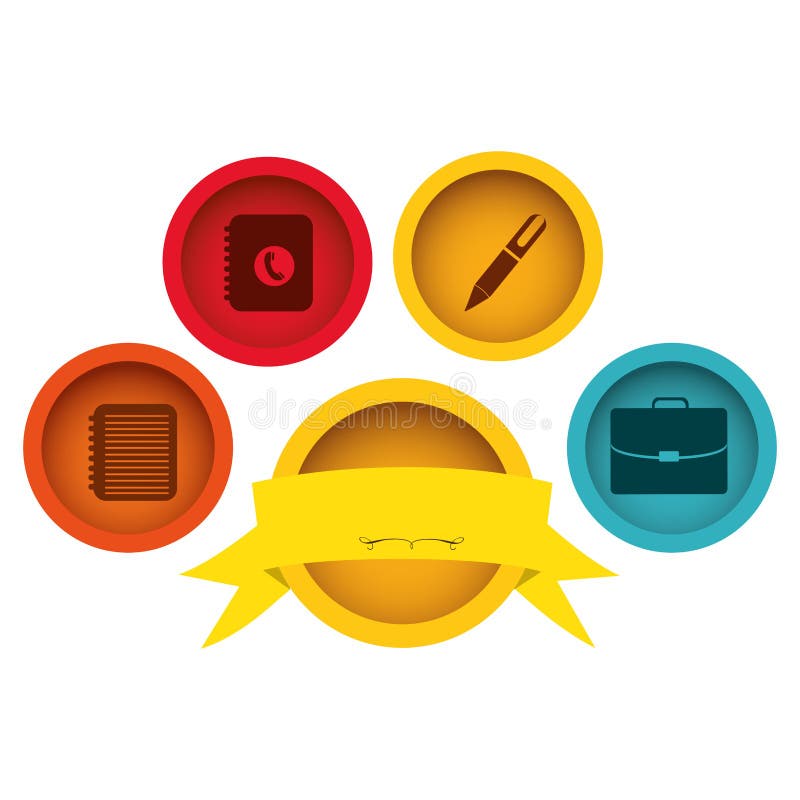 Apps Technology Buttons with Emblem and Ribbon Stock Illustration ...