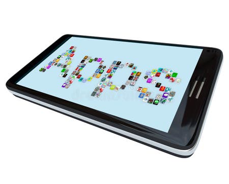 Apps - Tile Icons on Smart Phone Stock Illustration - Illustration of ...