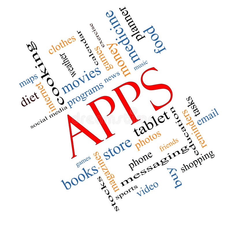 Word Cloud for Mobile App Development Stock Illustration - Illustration ...