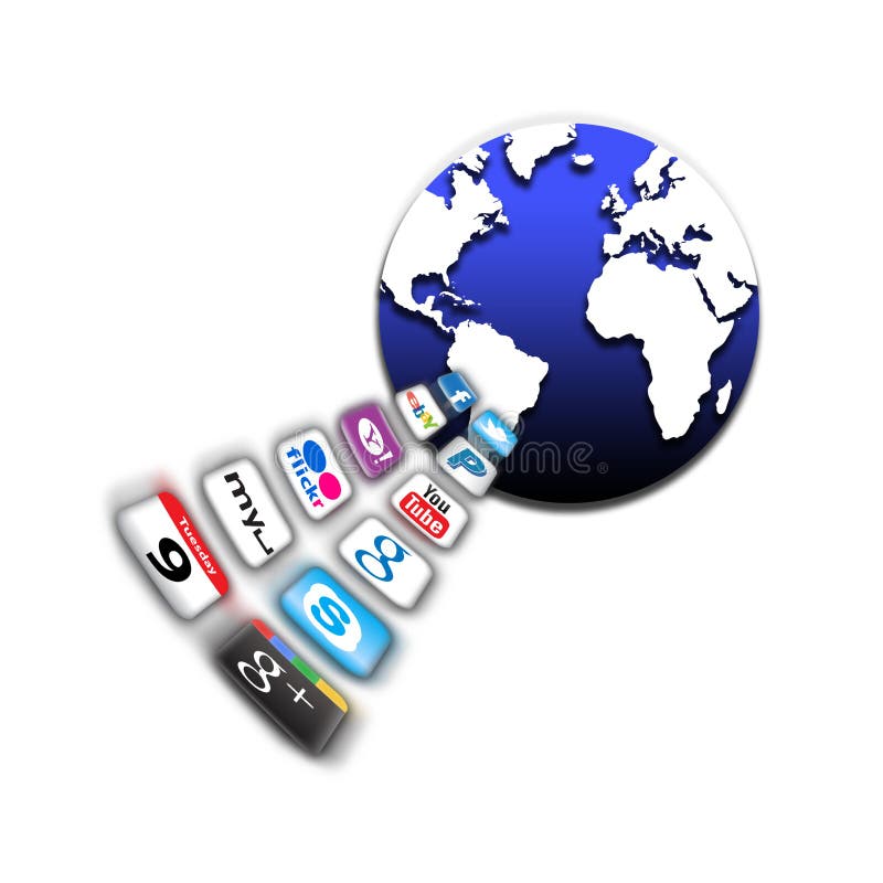 Apps Iphone Mobile World Network Editorial Image - Illustration of ...