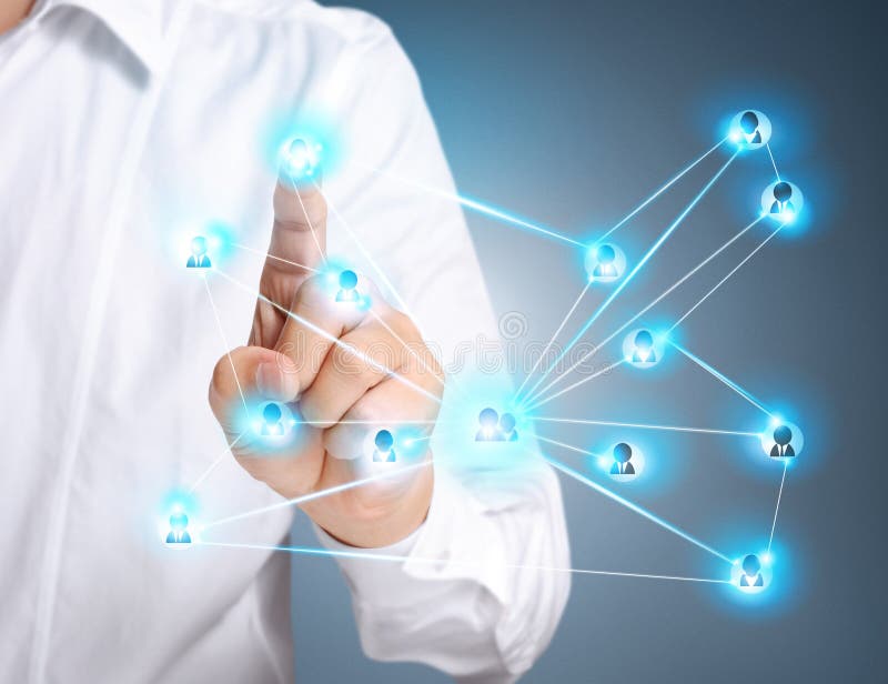 Appuyer Sur Le Bouton Social Moderne Illustration Stock - Illustration ...